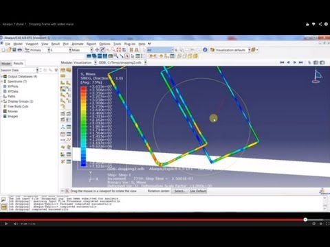 Abaqus Tutorial 7 : Dropping Frame with added mass - YouTube