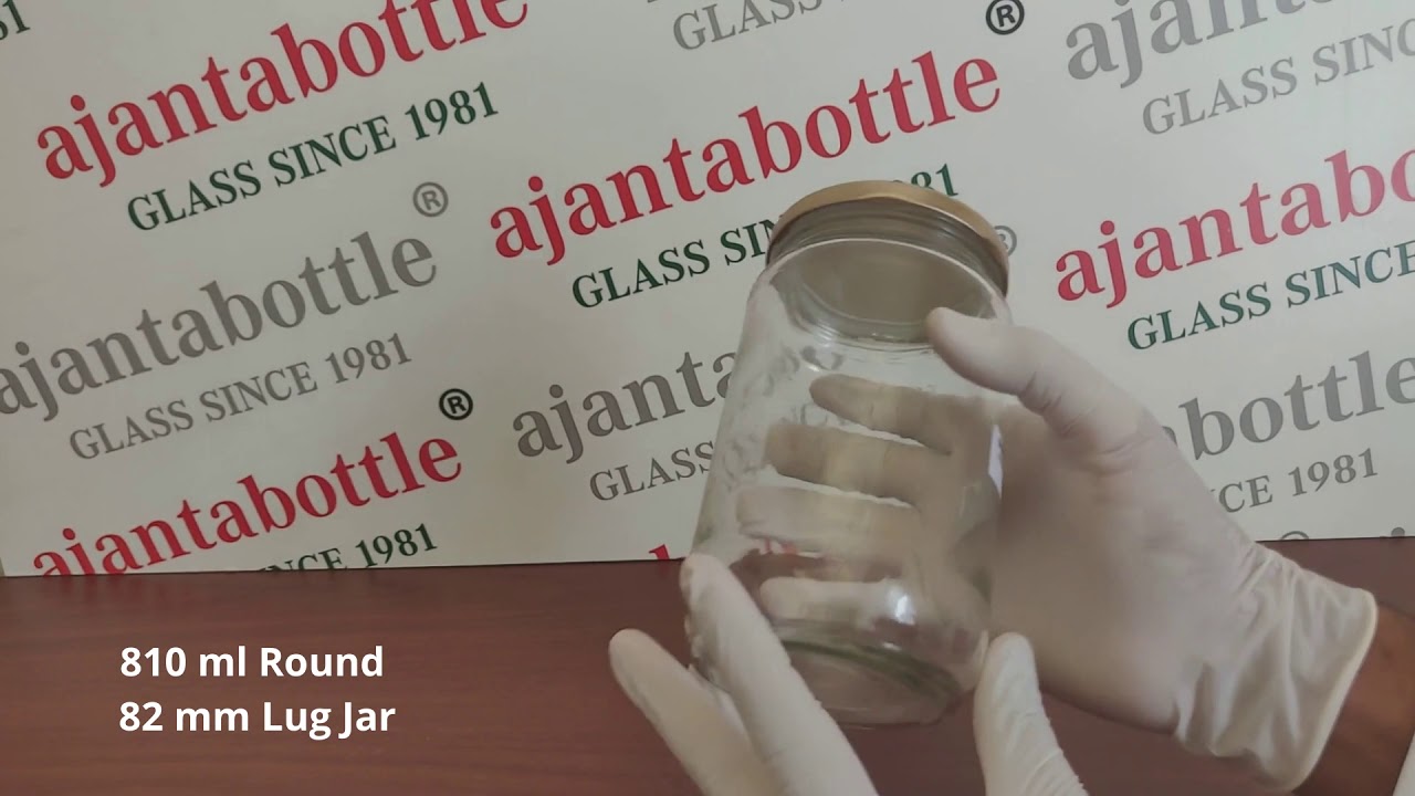 Glass Bottles and Glass Jars - 810 ml Round 82 mm Lug Glass Jar - YouTube