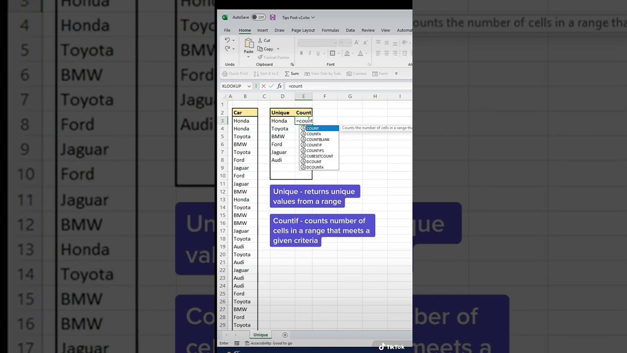 How To Count Unique Data In Excel excelshorts excel YouTube How To Count Unique Data In Excel excelshorts excel YouTube