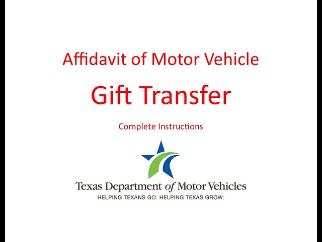 How To Fill Out Affidavit For Transfer Of Motor Vehicle - Infoupdate.org