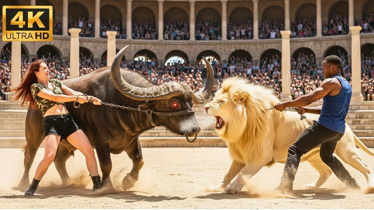 💥 White Lion vs Demon Bull — The Most Brutal Showdown in the Wild ...