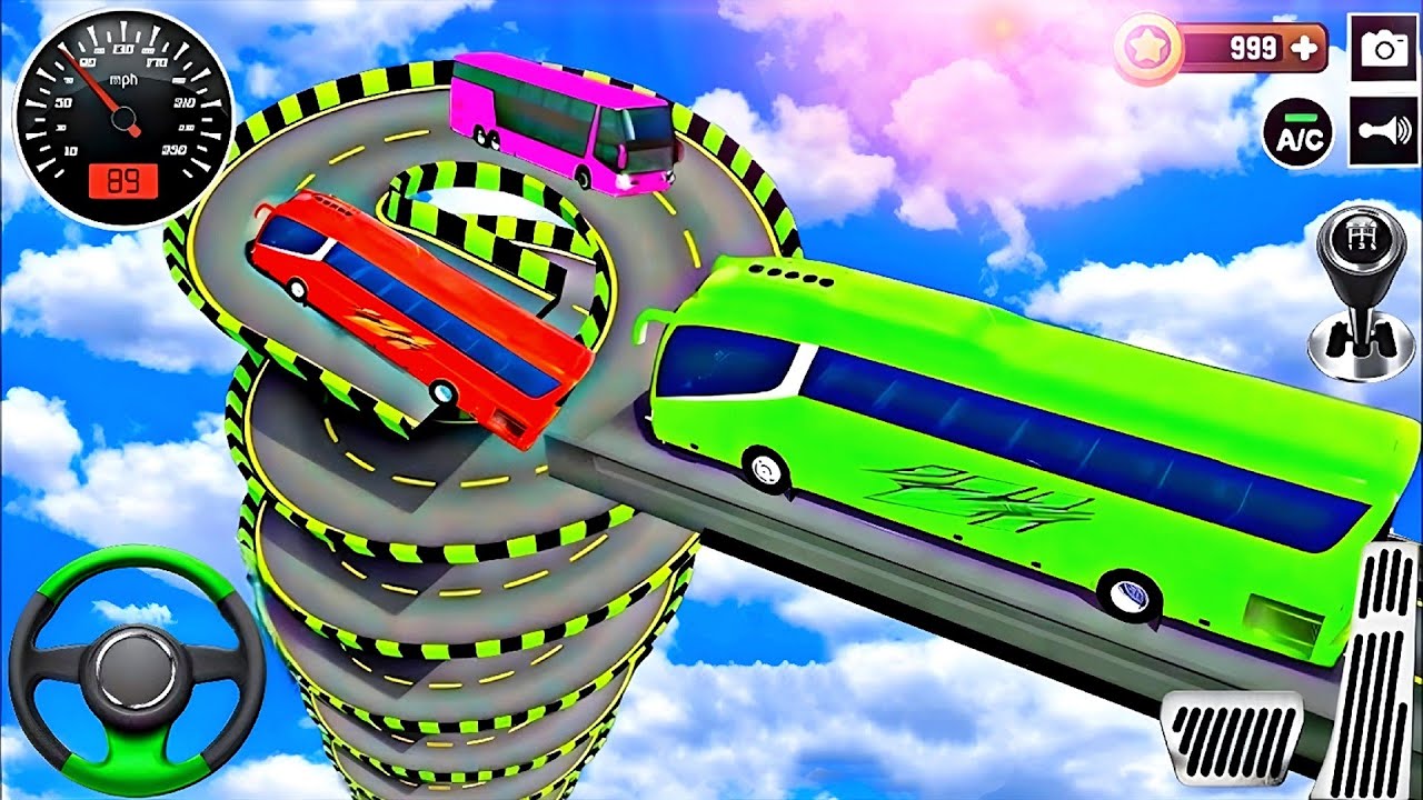 Ramp Bus Stunts Racing - Impossible Bus Mega Ramp 3D - Android GamePlay ...