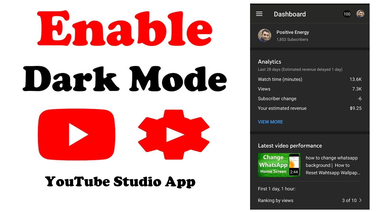 How to enable dark mode on YouTube studio | how to enable dark mode on ...