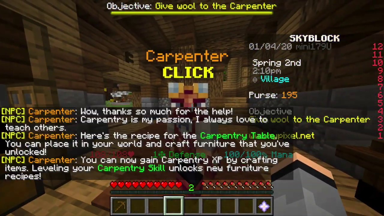 Hypickle Skyblock #1: Carpenter and Wool "Timelapse" - YouTube