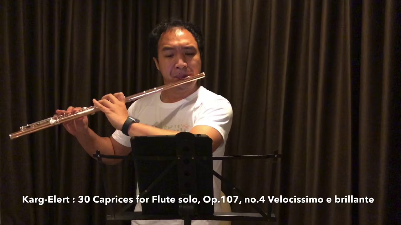 Karg-Elert : 30 Caprices for Flute solo, Op.107, no.4 Velocissimo e ...