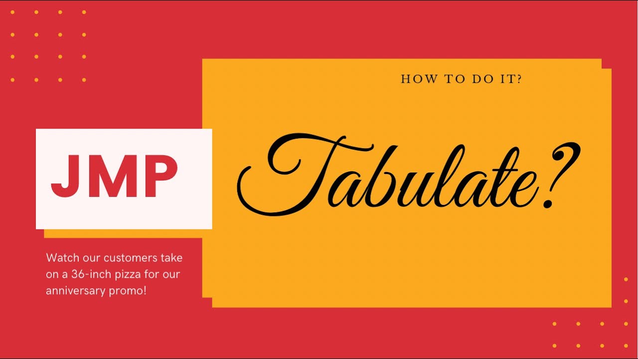 Phần mềm JMP - Phần 4 | Thống kê trong JMP với TABULATE - YouTube