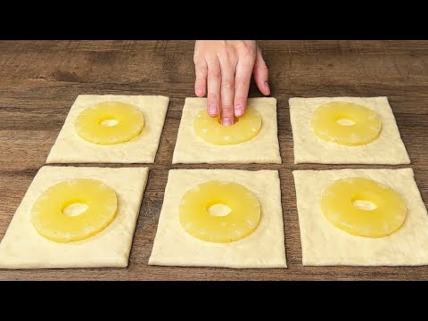 🍍Wenn Sie Blätterteig und Ananas haben, werden Sie begeistert sein! Schnell und einfach!