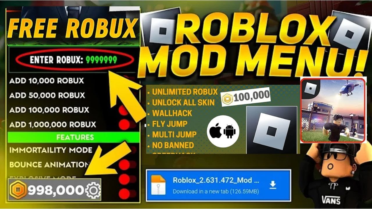 Roblox mod menu 2.640.730 Free robux and shopping | Fly, Speed ...