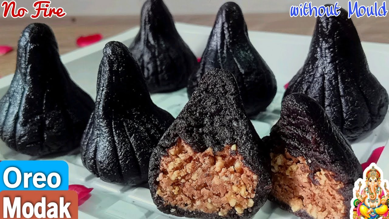 Oreo Biscuit Modak Recipe| No Fire modak recipe in 5 minutes without ...