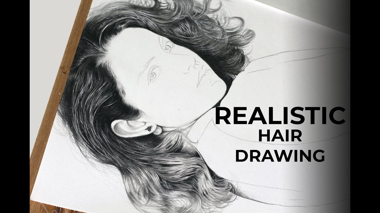 Realistic Hair Drawing | In Real Time Part-1 - YouTube