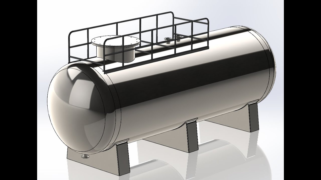 Horizontal tank SOLIDWORKS - Part 2 - YouTube
