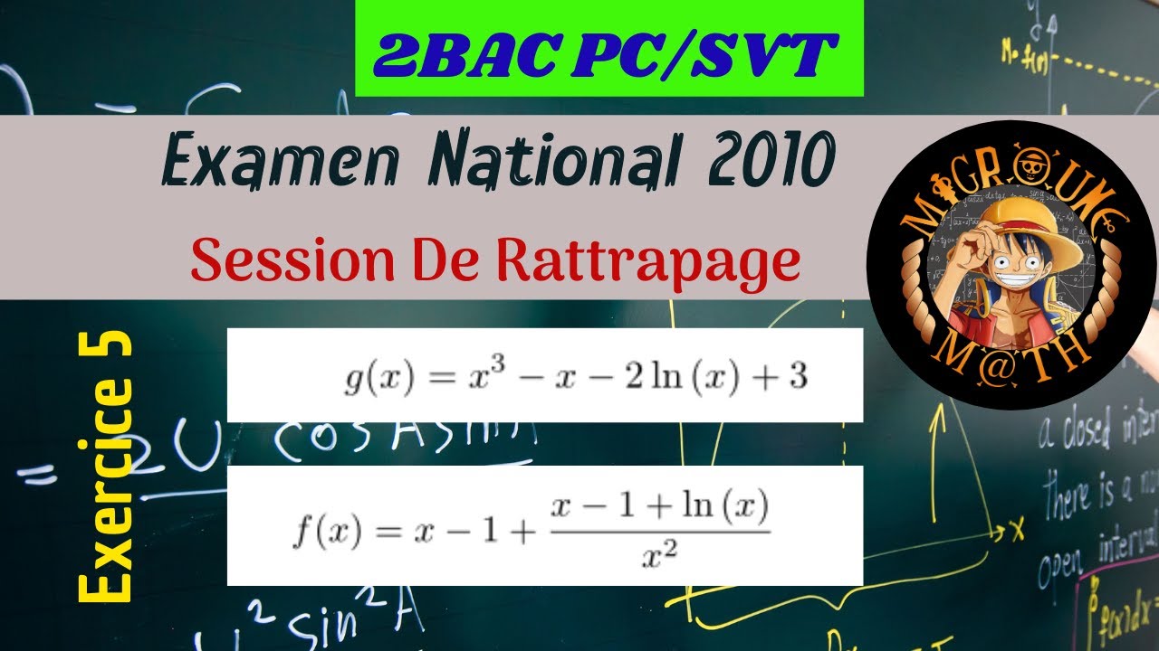 Examen National 2010 —Session De Rattrapage — Exercice 5 — 2 BAC PC/SVT ...