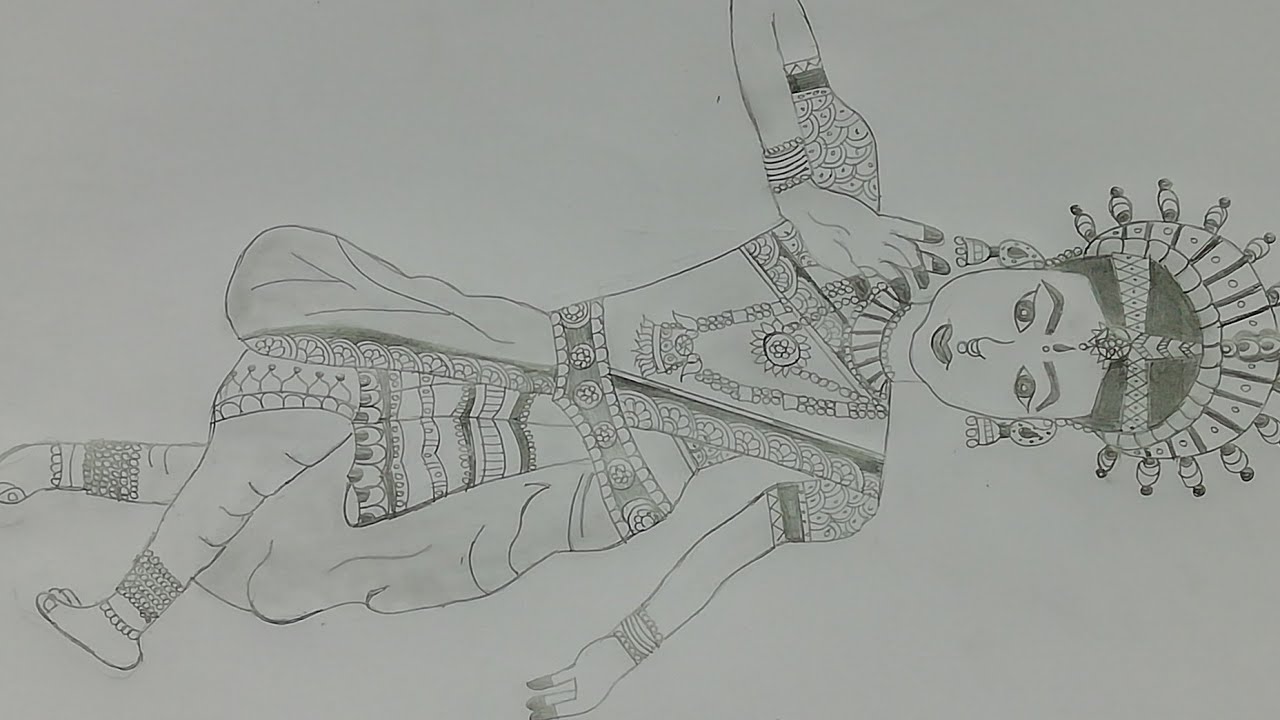 How to draw a classical dancer pencil sketch || simple classical dancer ...