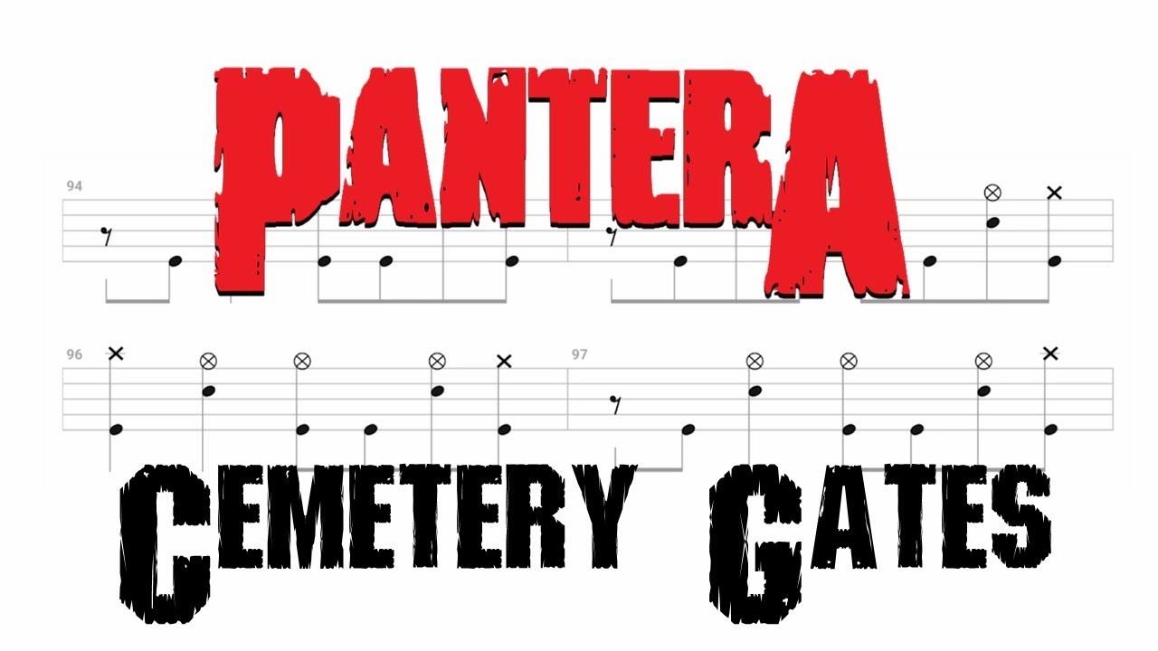 Pantera - Cemetery Gates (🔴 Drum Notation | Tutorial) @chamisdrums Bass ...