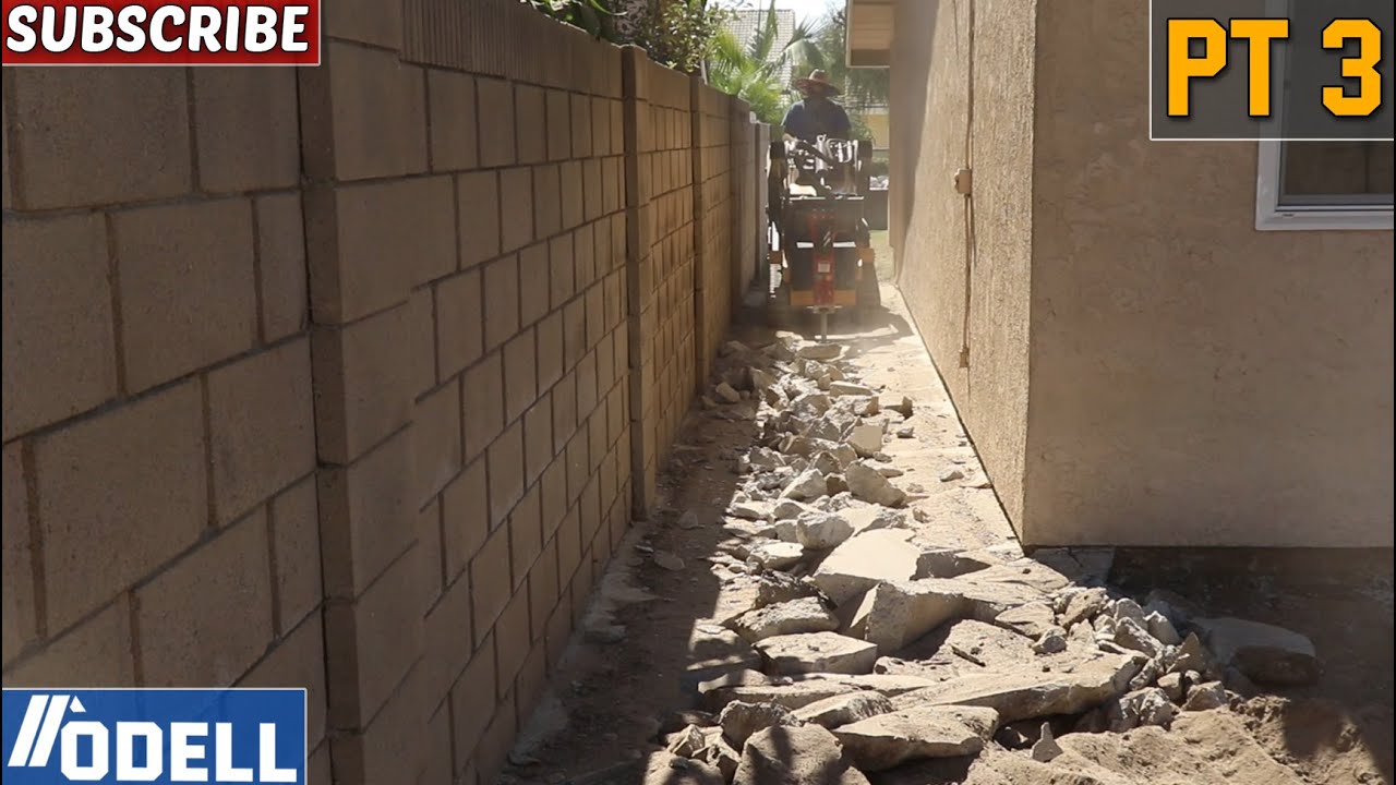 Complete Side Yards Demolition and Setup with Drains for Concrete (Part ...