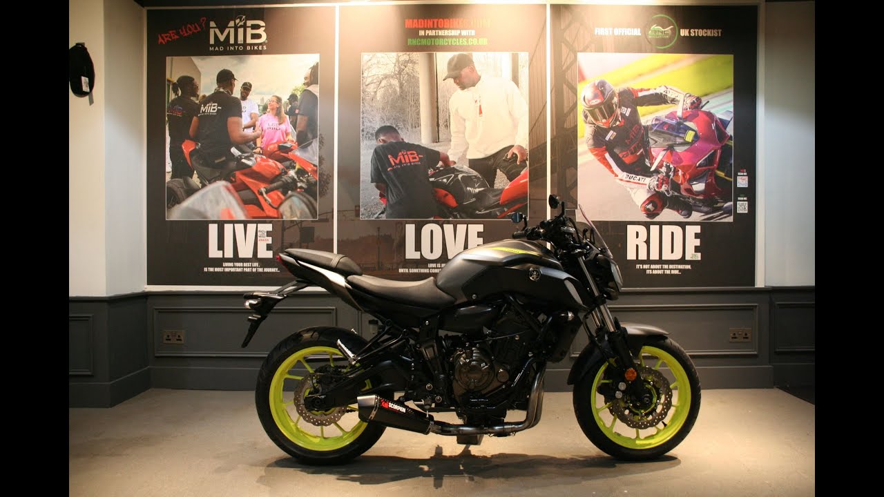 2018 Yamaha MT07 with Full System Scorpion Exhaust walk around video ...