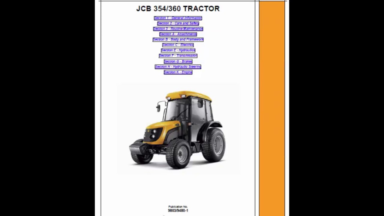 JCB Tractor 354, 360 Service Manual - YouTube