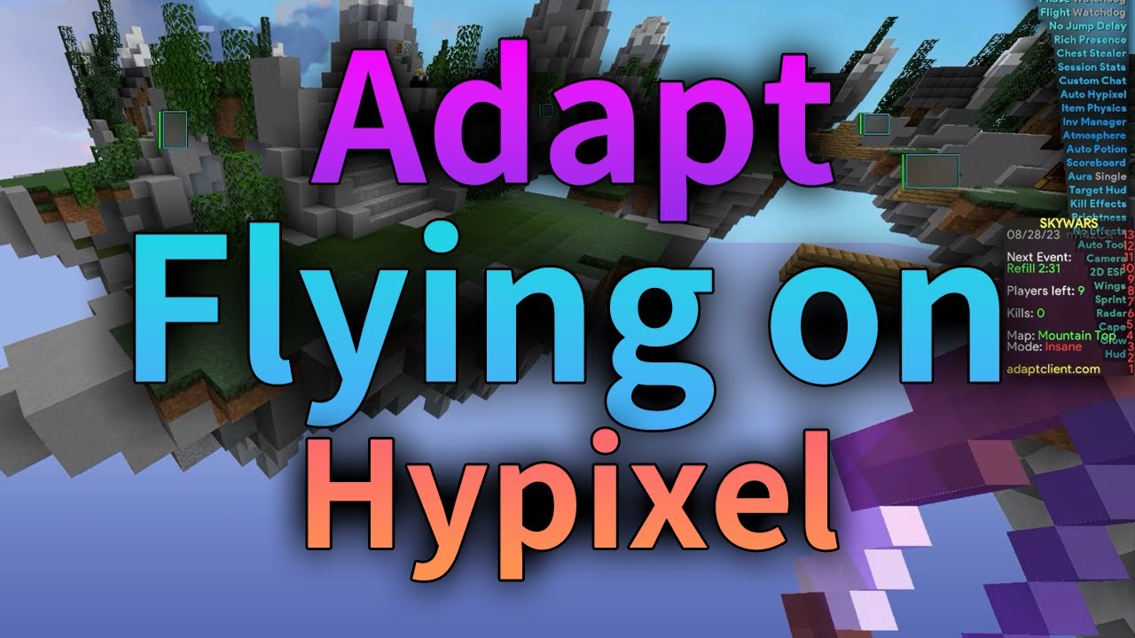 Flying on Hypixel 2k23|Adapt Beta 0.02 Updated - YouTube