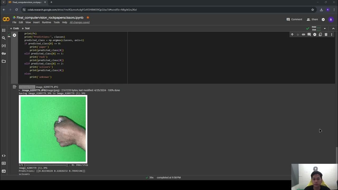 Implementasi Algoritma CNN Pada klasifikasi gambar rock paper scissors ...