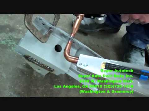 Kenny demonstrates Car O Liner Spot Welder at Super auto Dent BODY Inc ...
