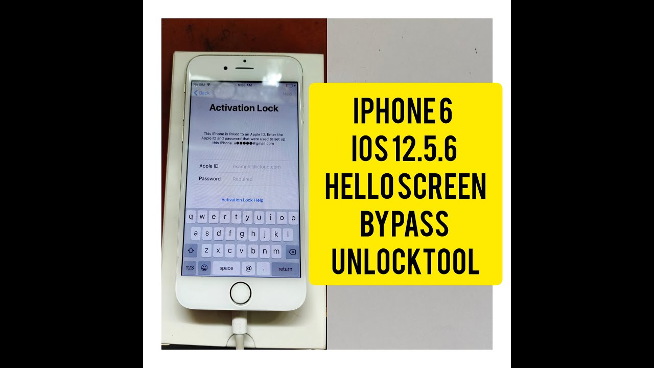 iphone 6 ios 12.5.6 hello screen icloud bypass free....unlocktool😎😎 ...