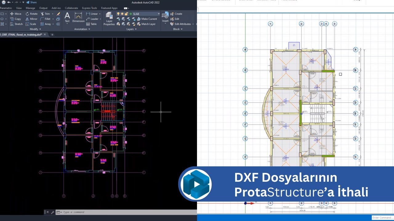 DXF Dosyalarının ProtaStructure'a İthali | ProtaBIM - YouTube