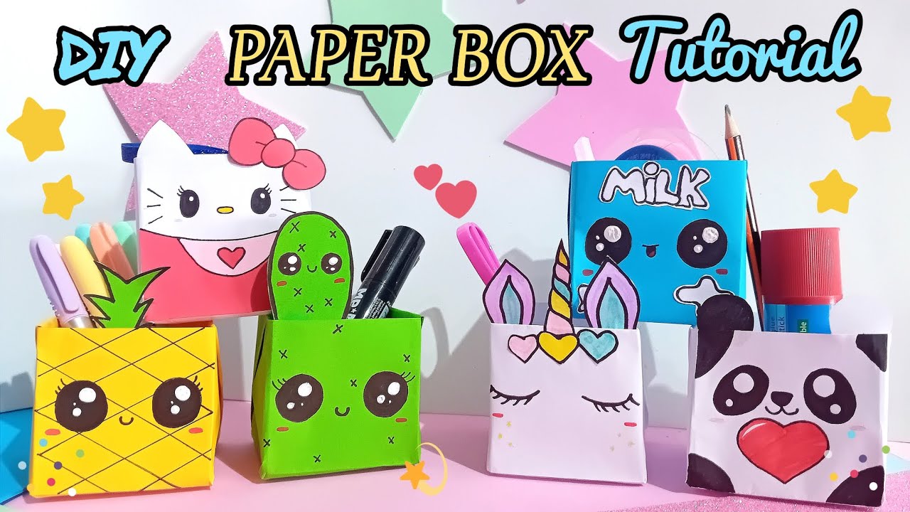 DIY PAPER BOX TUTORIAL EASY CRAFTS EASY HANDMADE/ PAPER CRAFTS - YouTube