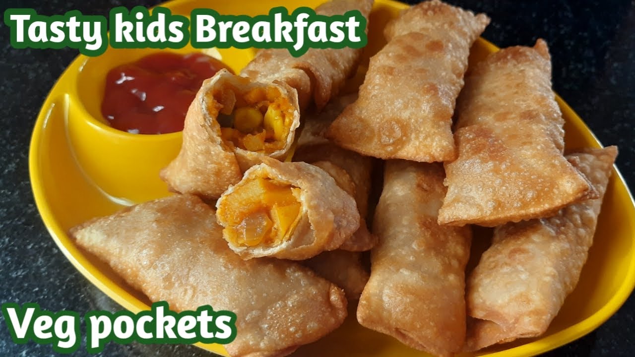 Crispy Veg Pockets | Kids Snack Recipe |Wheat Vegetable Roll | Healthy ...