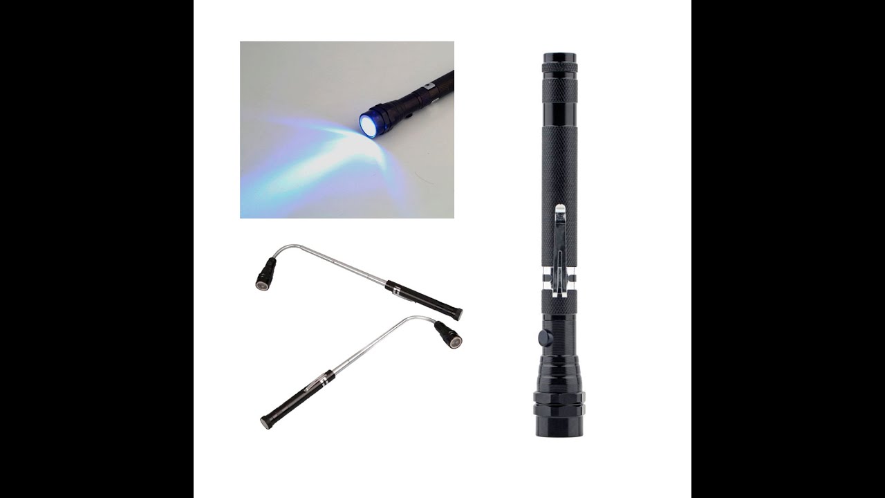 Telescopic Flexible 3 LED Flashlight with Magnet - YouTube