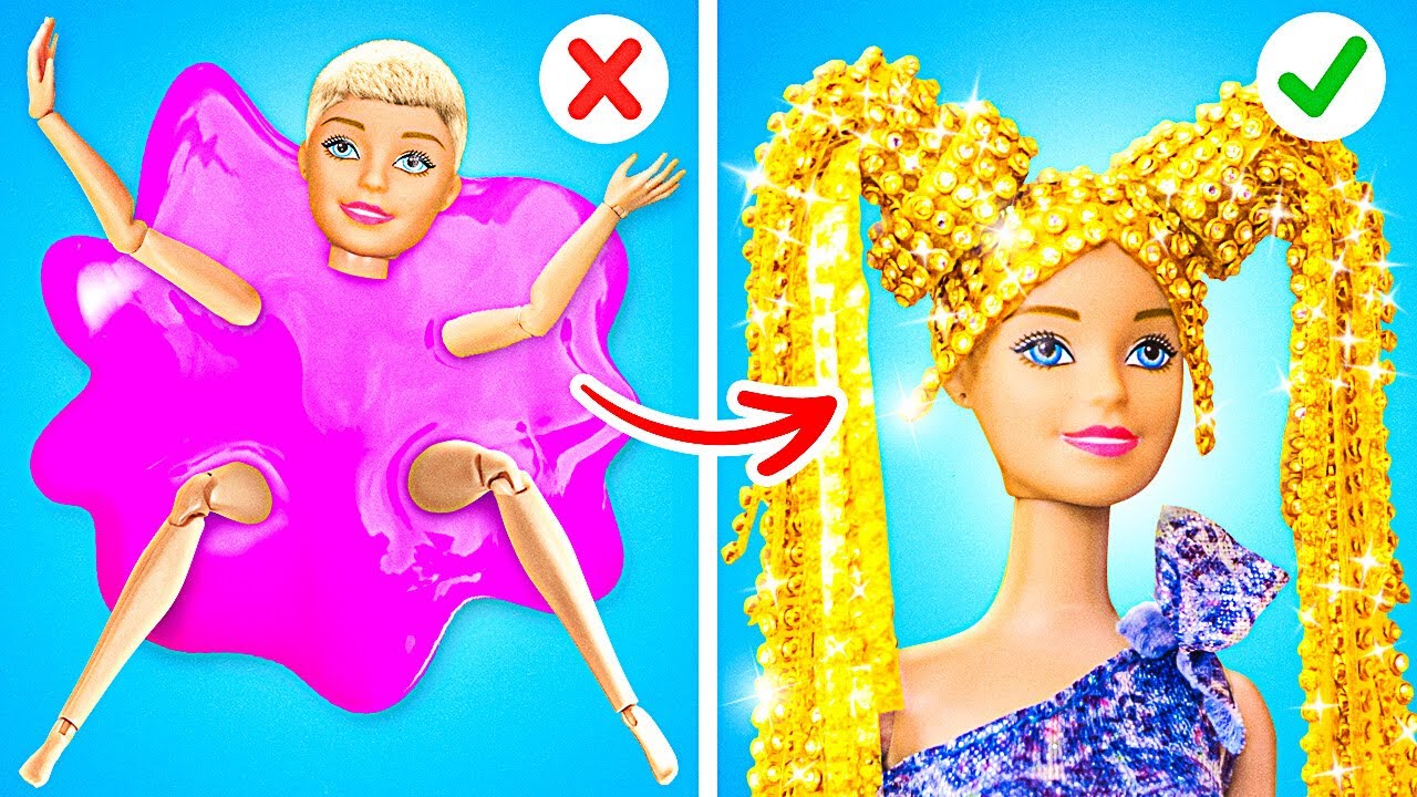 TRANSFORMAÇÃO DA BARBIE RICA vs POBRE💕 Penteado incrível da Barbie💇‍♀️ ...
