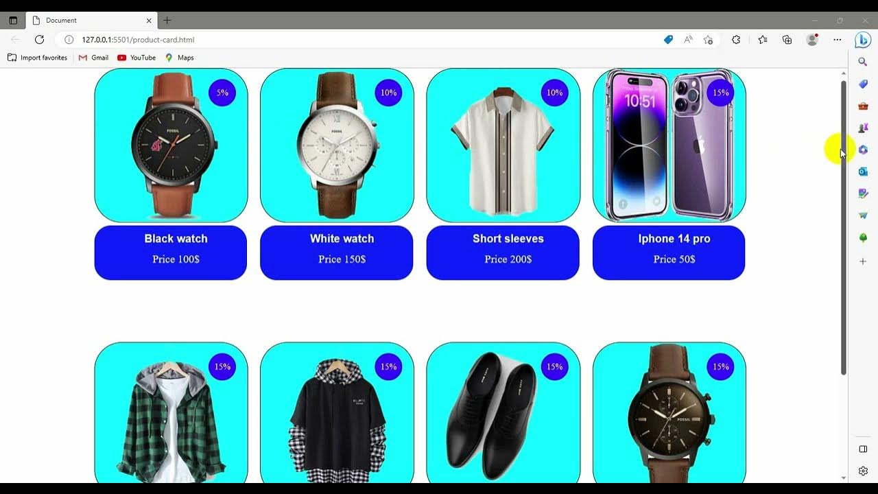 product card Design Html CSS @ChhannaCode2002 - YouTube