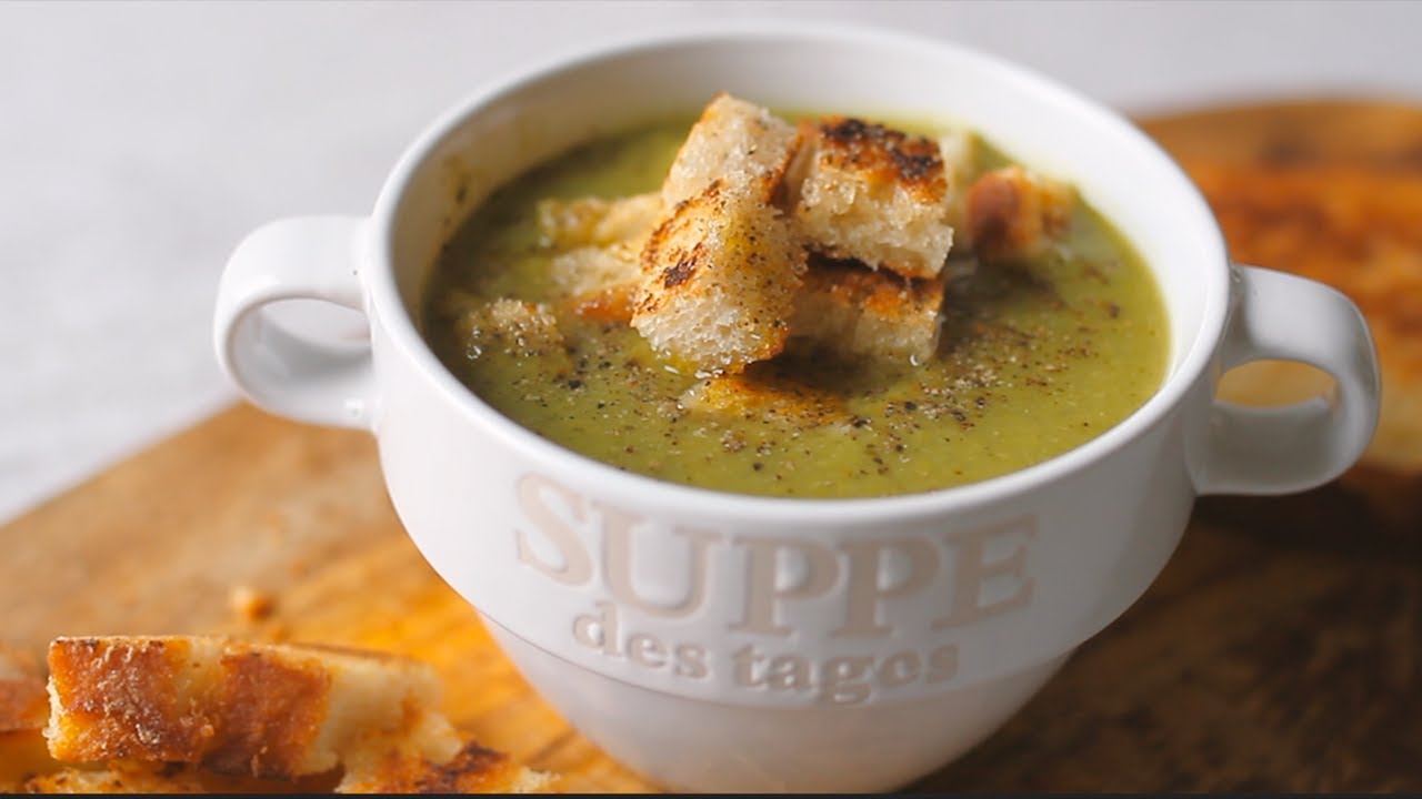 soup with iceberg salad! | easy and fresh soup with peas and mint ...