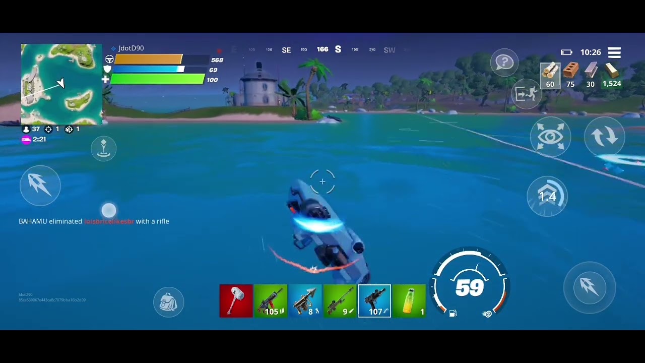 fortnight boat glitch then amazon headshot phone gaming - YouTube