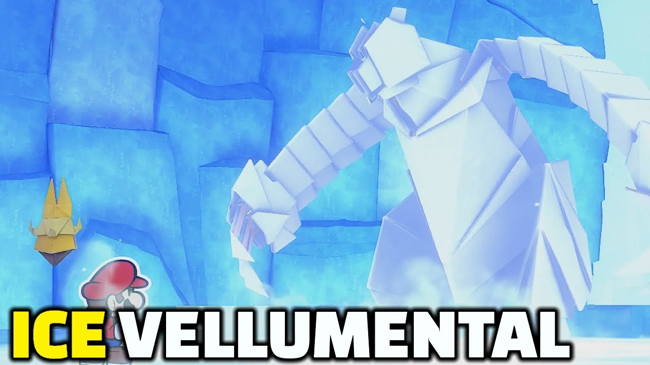 Paper Mario: The Origami King | Ice Vellumental Boss Fight - YouTube