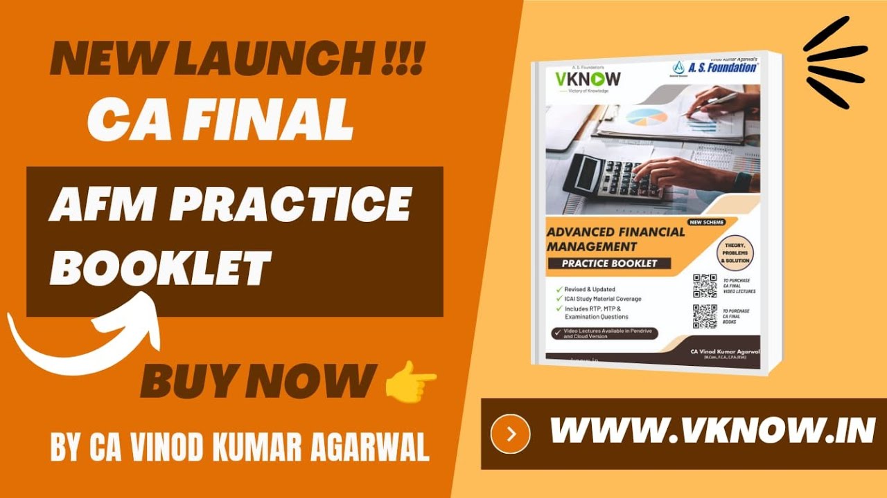 Buy New CA Final AFM Practice Booklet By CA Vinod Kumar Agarwal Sir | www.vknow.in - YouTube
