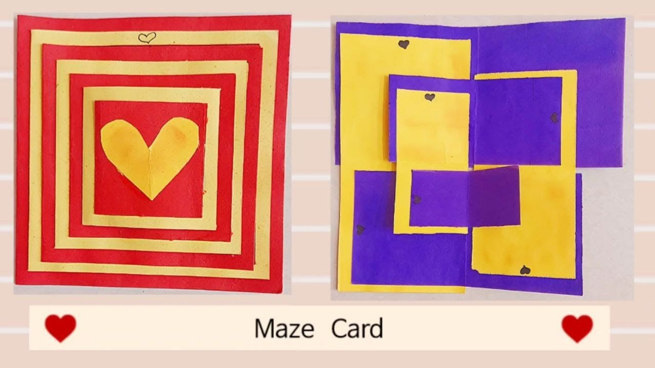 How to make Maze Card Tutorial Step by Step | 3D Pyramid card ...