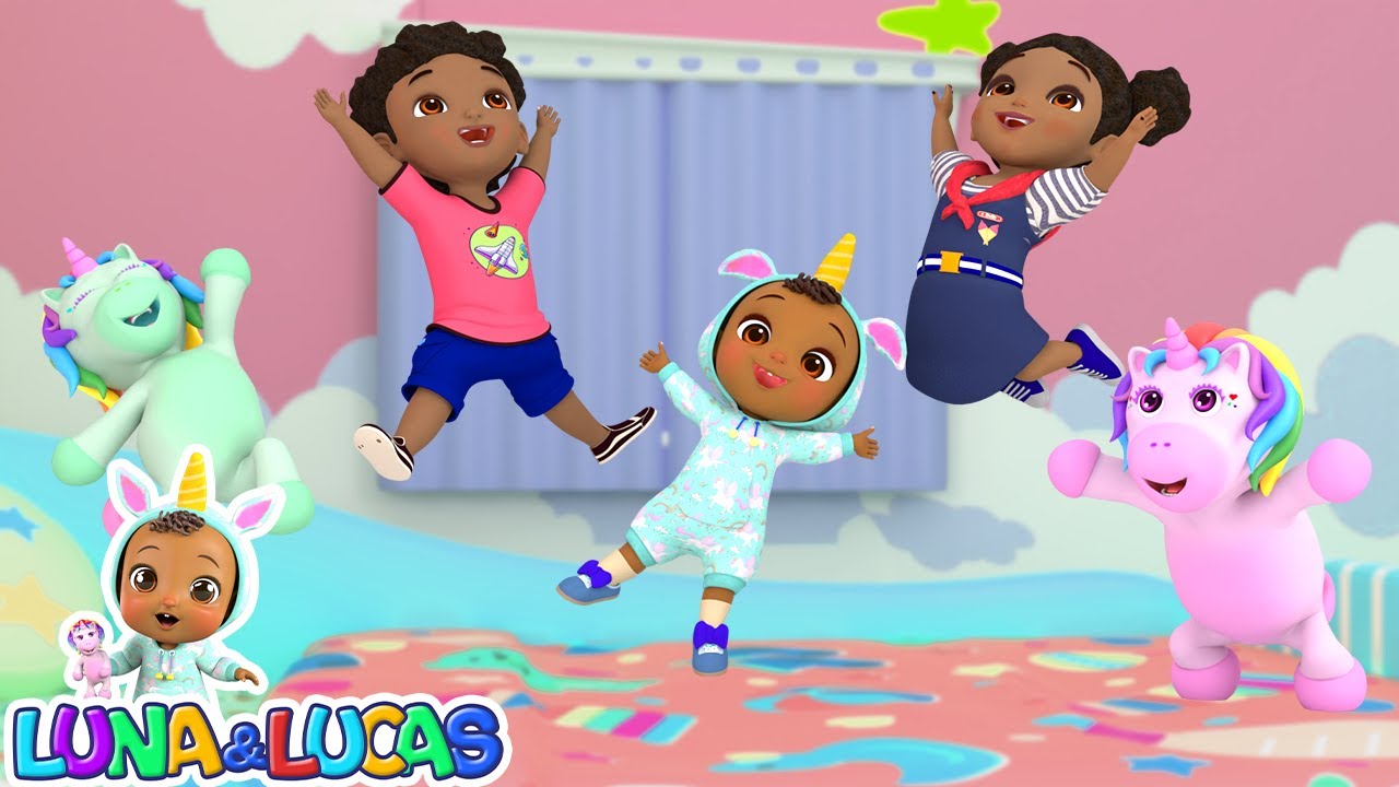 5 Little Dinos | Luna and Lucas | Nursery Rhymes for Kids - YouTube