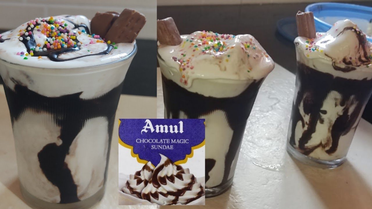 Homemade Amul Ice Cream|| Chocolate Magic Sundae Made At Home|| Easy ...