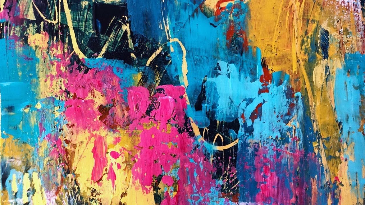 Paint Abstract The EASY WAY / No Brushes Required - YouTube