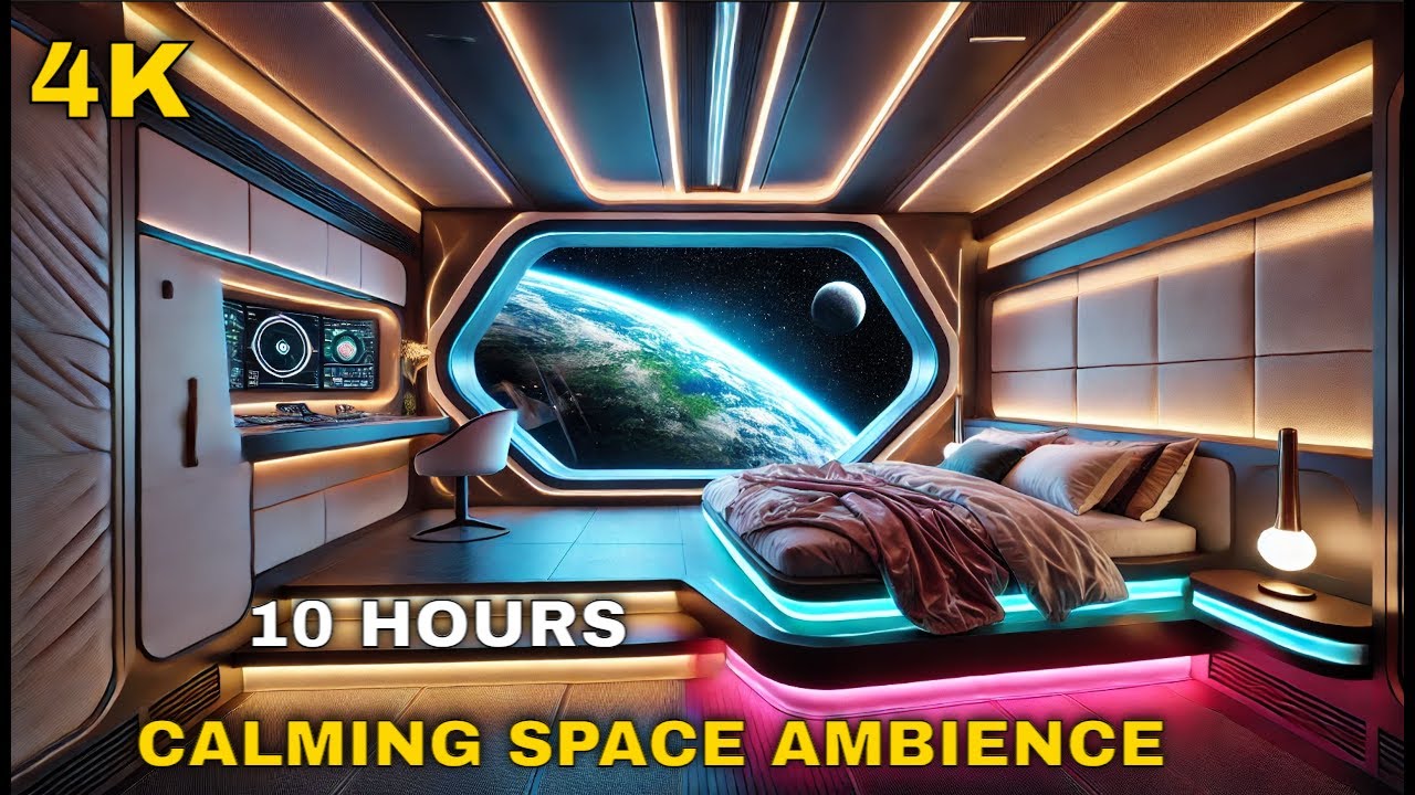 10 Hours of Calming Space Ambience Music with Earth View | Focusing ...