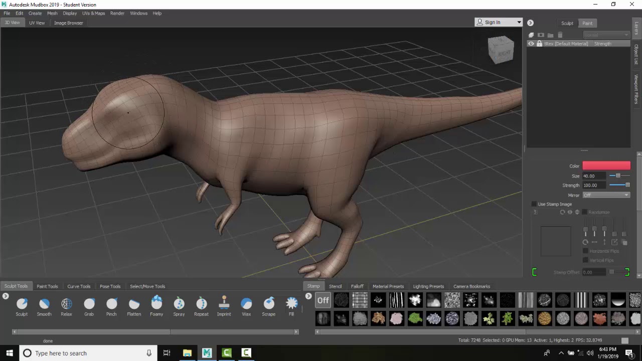 Mudbox 02 05 Adding Subdivision Levels - YouTube