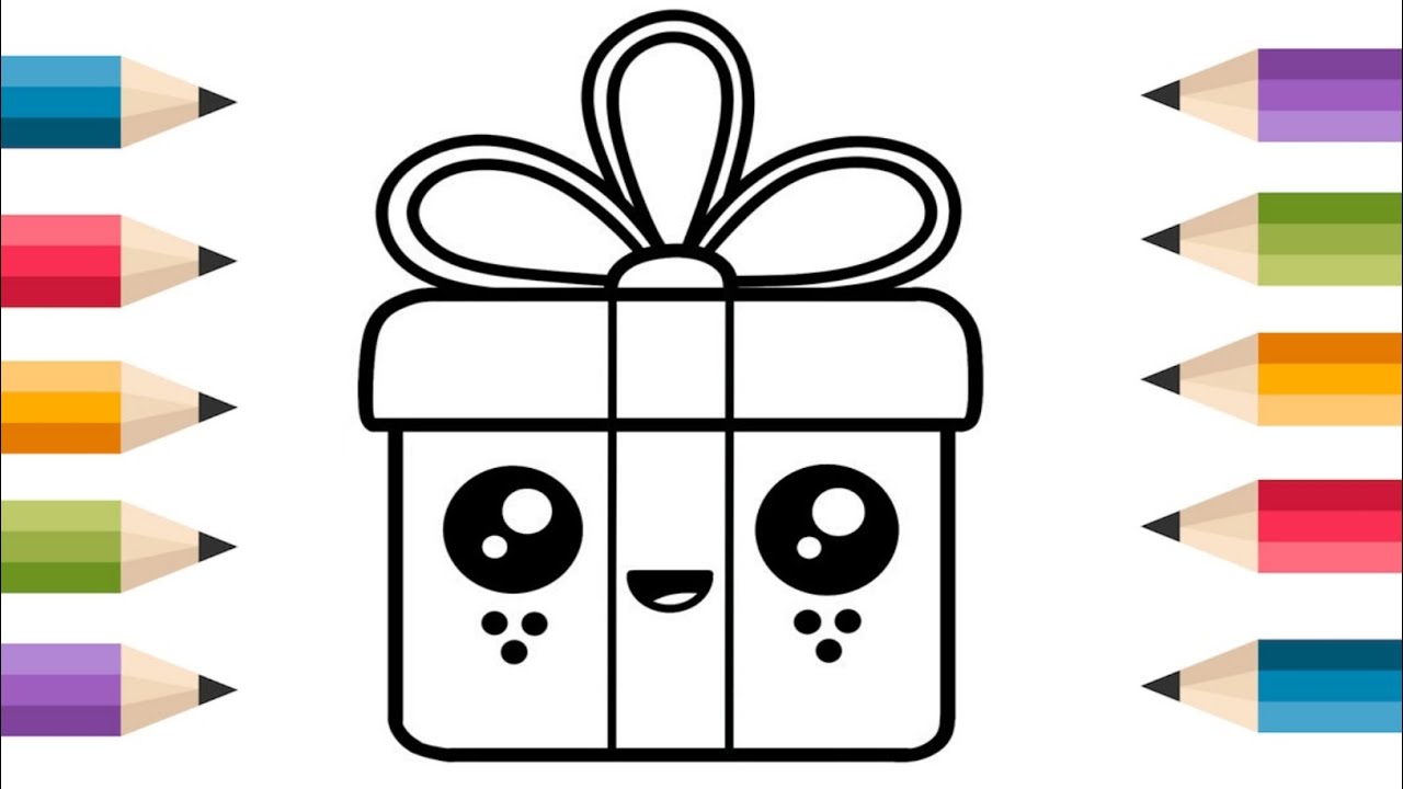 HOW TO DRAW A GIFT BOX EASY | CHRISTMAS DRAWING - YouTube