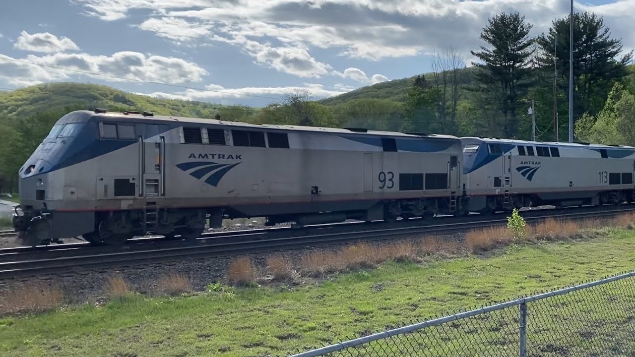 Amtrak P448 passes Chester Station on national train day 2025 - YouTube