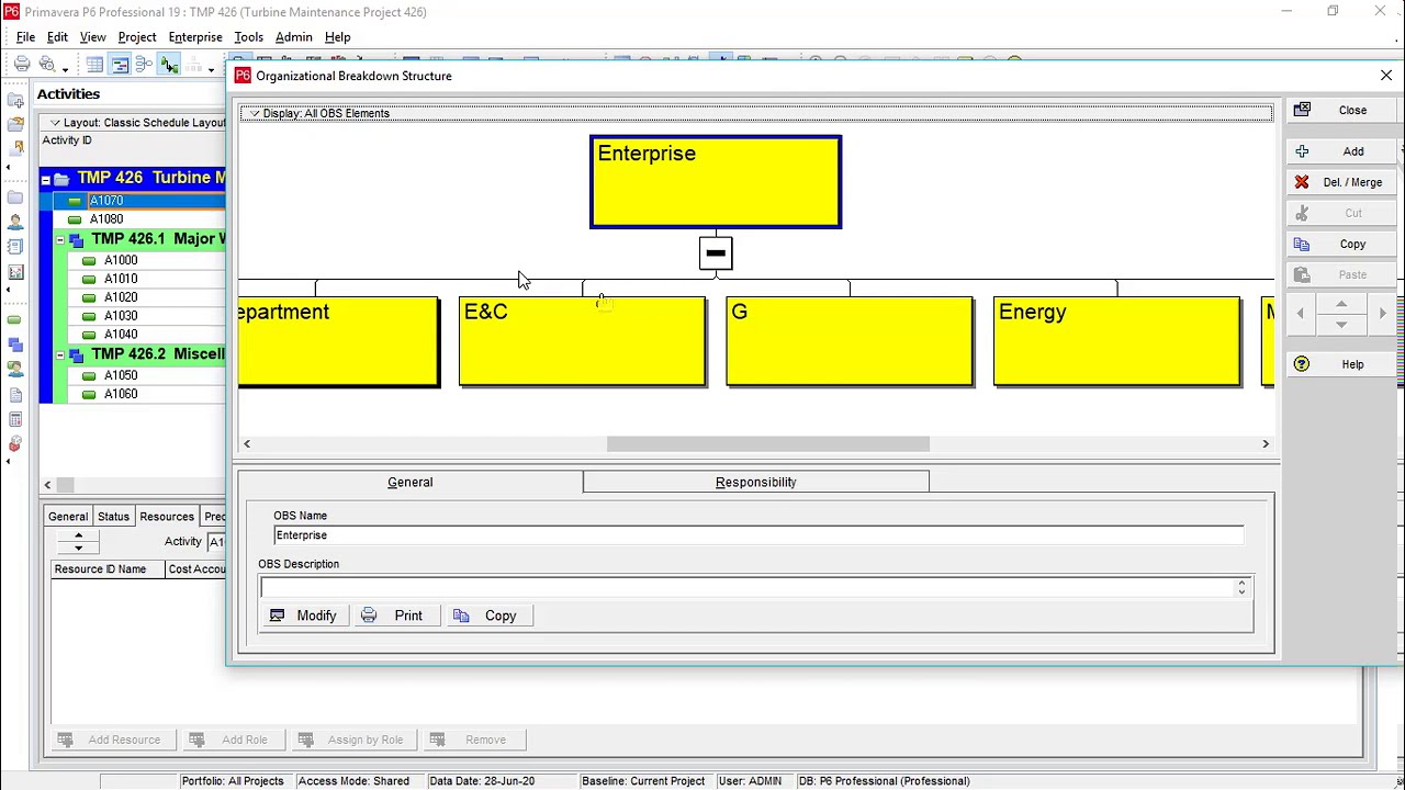 How to make OBS in Primavera P6 in English[Create Organization ...