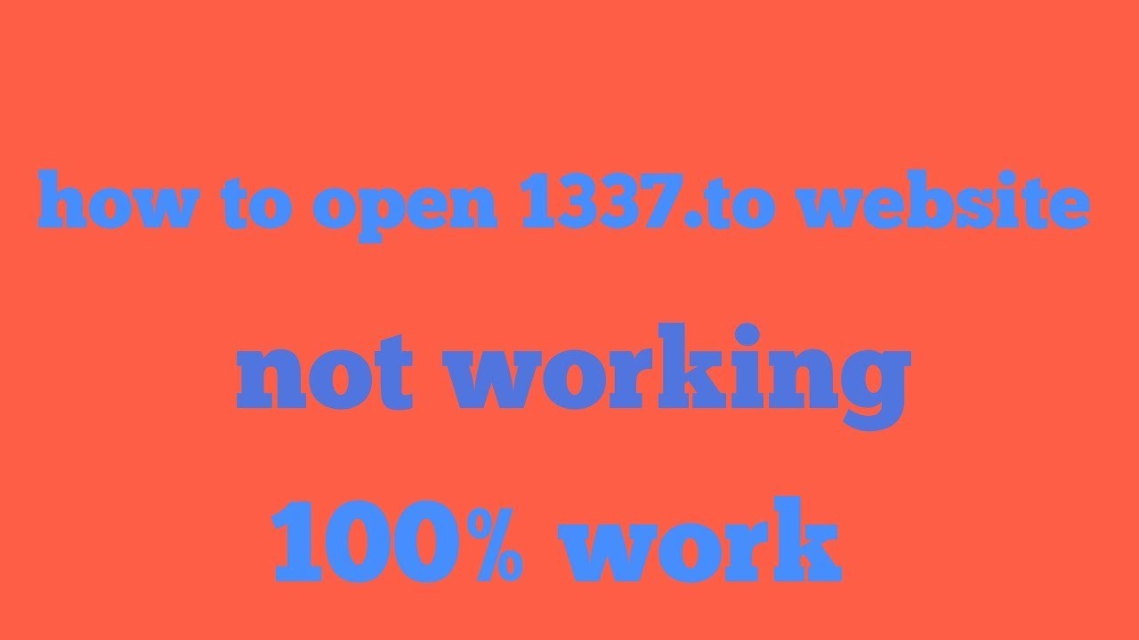 How to open 1337.to website || not working - YouTube