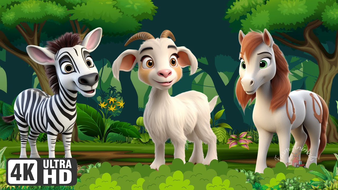 Animal Playtime Moments - Zebra, Goat, Horse, Pony, Duck- Happy ...