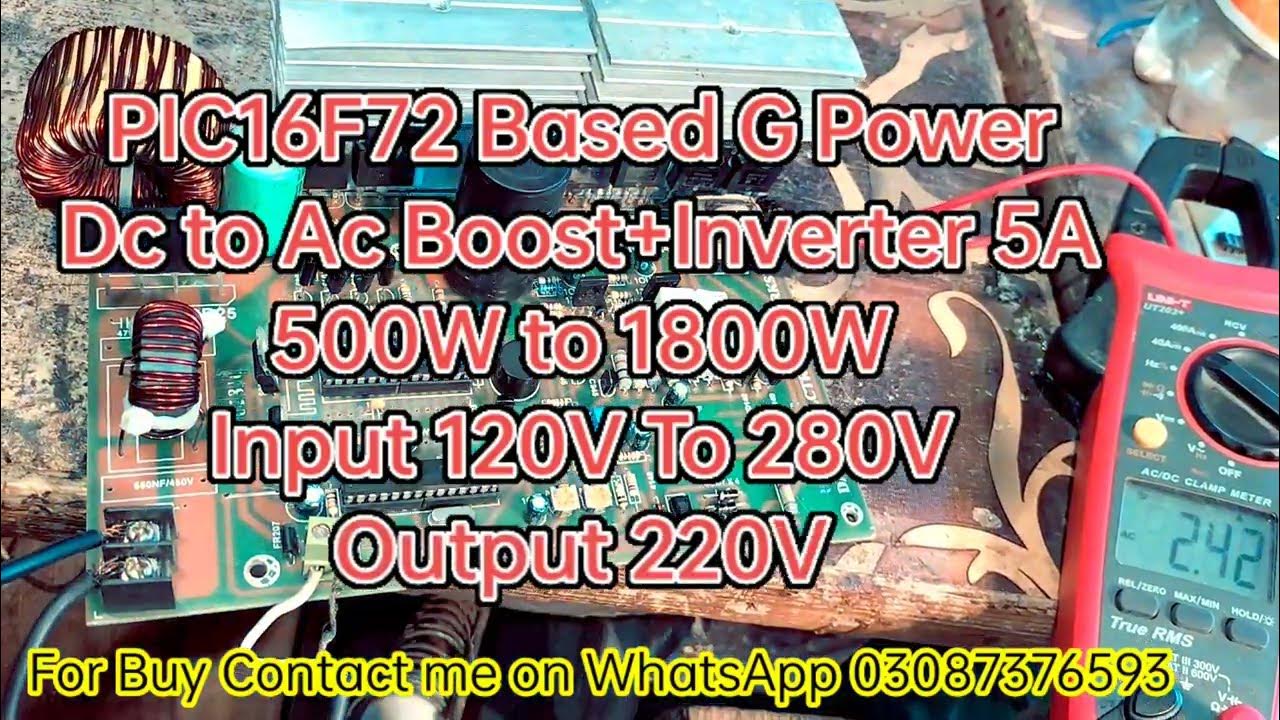 Dc to Ac Low Voltage Offgrid Single phase Solar inverter 1500W PIC16F72|MicroInverter - YouTube