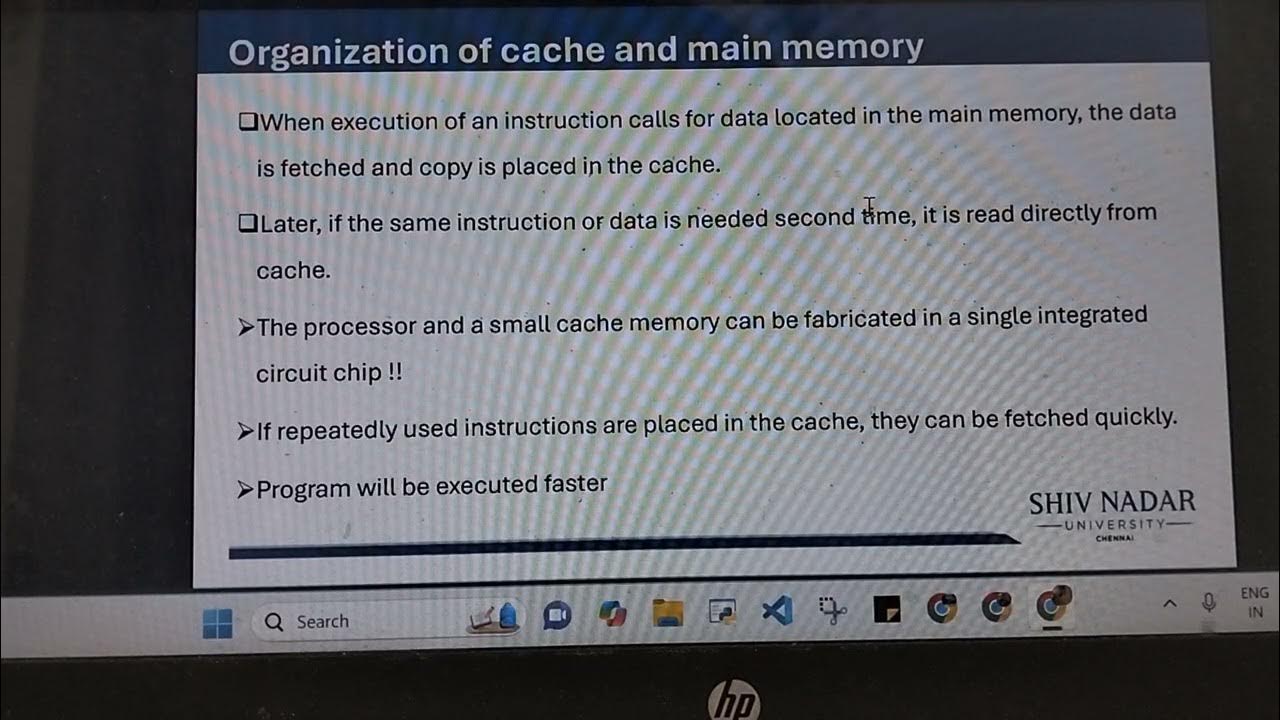 COA • Memory Hierarchy • Cache memory • Need for cache - YouTube