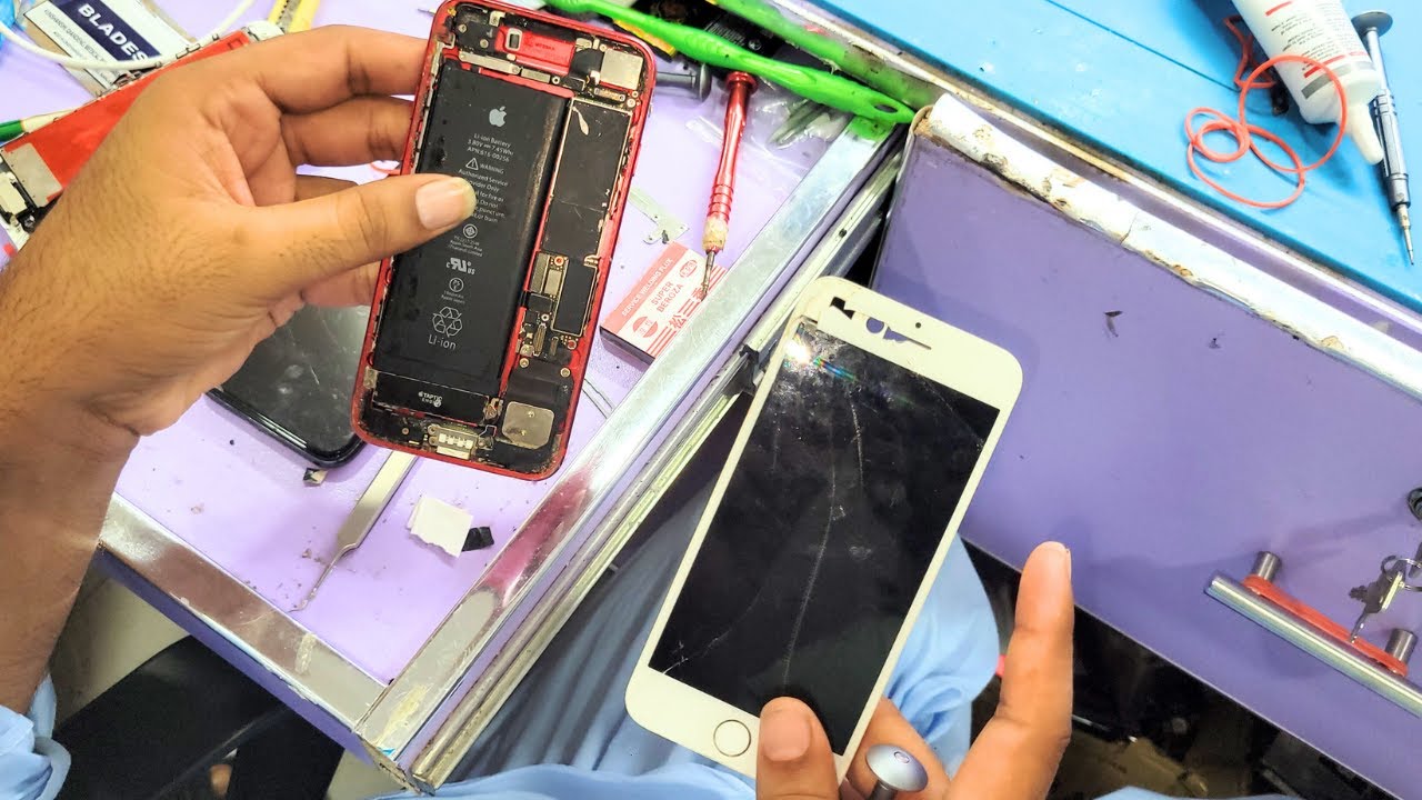 Old Iphone Cracked Screen Restoration ! Destroyed Phone - YouTube