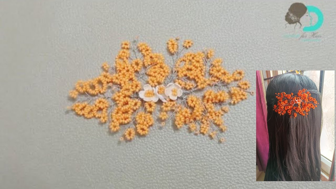DIY beaded hair Brooch tutorial/Simple /Elegant seed bead brooch - YouTube